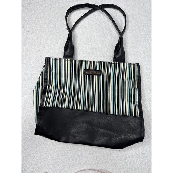 Longaberger | Bags | Longaberger Tote Bag Black Stripe Purse Handbag ...